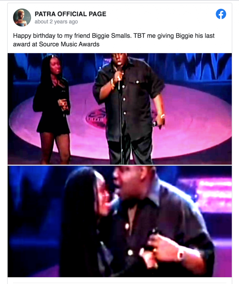 Patra Shares Throwback Photo Of 'Source Award' Moment With Biggie ...