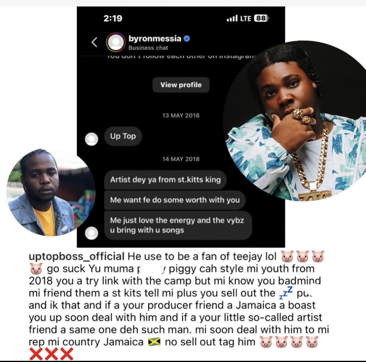 Teejay, Byron Messia Beef Yields Diss Tracks And Instagram Shots ...